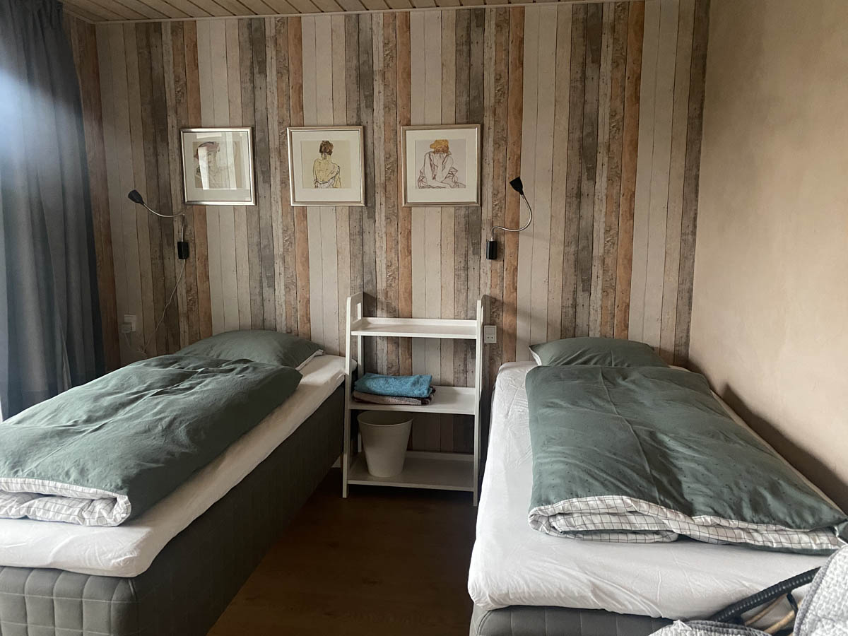 Double room. Two separate single beds. Shared bath and toilet ...